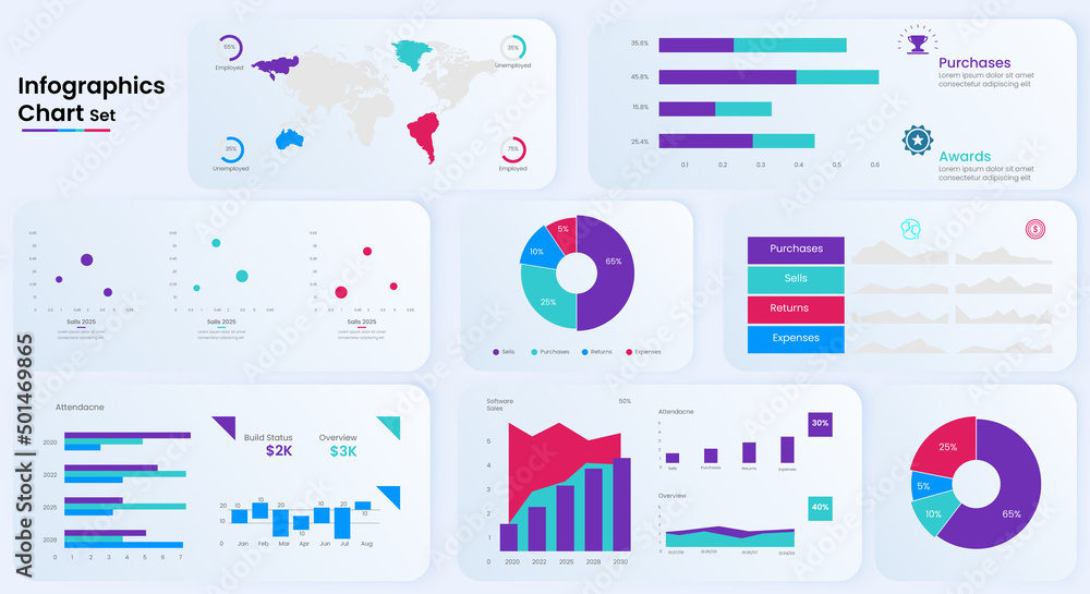Modern stunning user experience infographic vector element set and ...