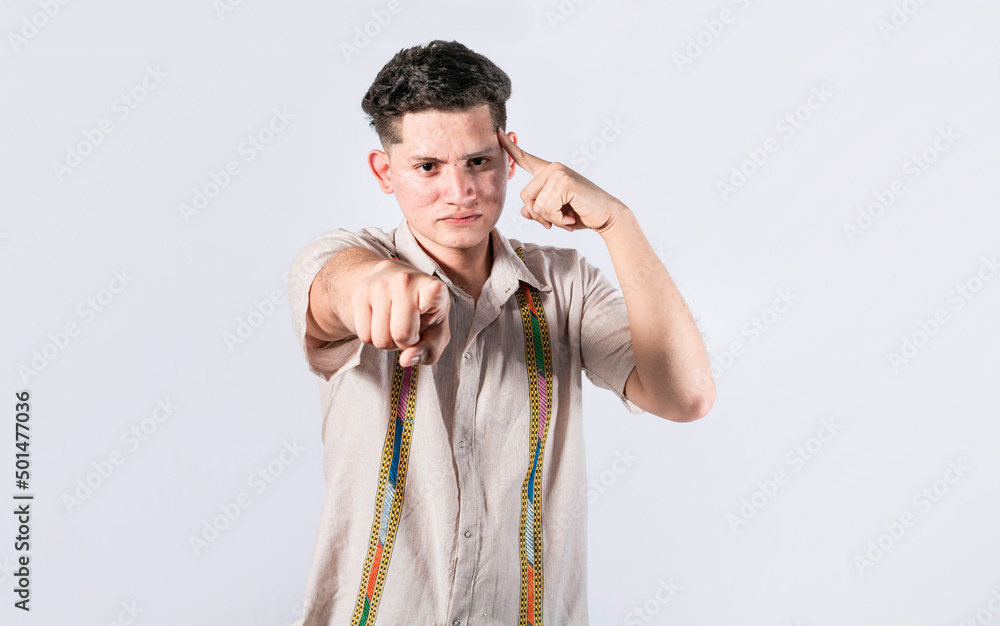 Bossy man pointing at camera, Annoyed angry man with finger pointing at ...