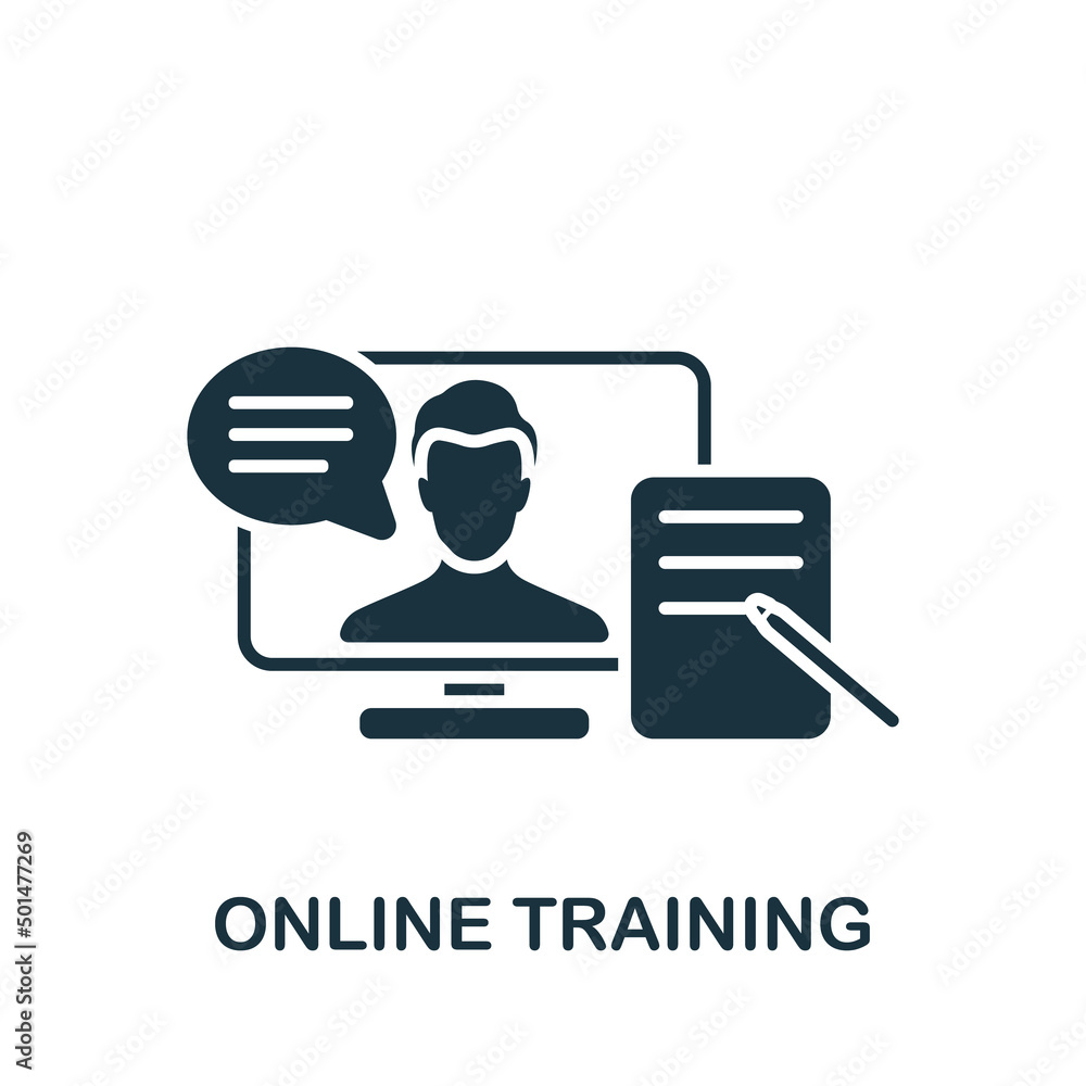 Online Training icon. Monochrome simple Business Training icon for ...