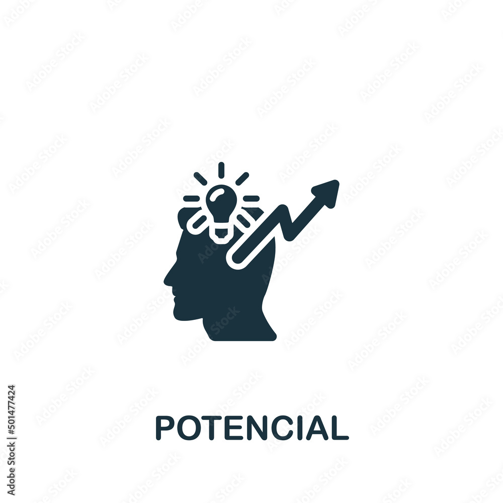 Potencial icon. Monochrome simple Business Training icon for templates ...