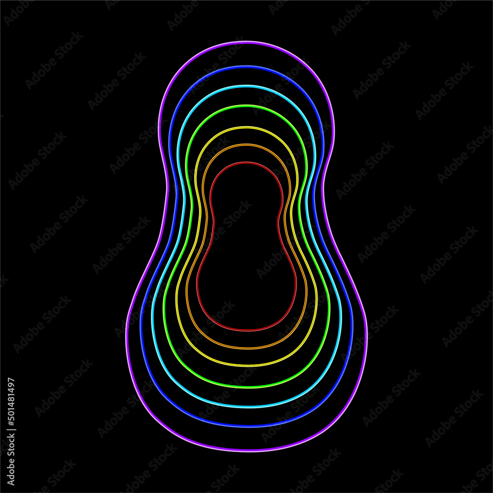 Spiritual growth, Rainbow color marked layers of the male body. The ...