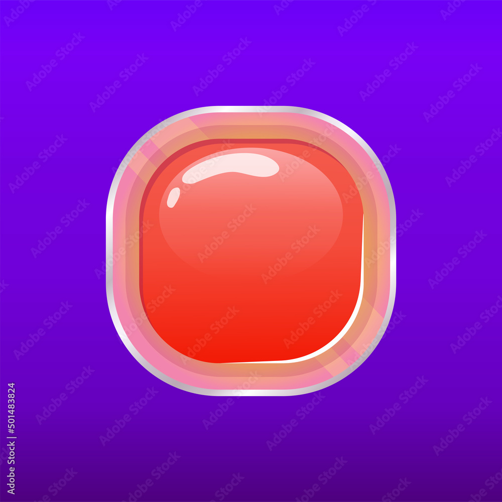 Game button in 2d style on colorful background. Options panel settings ...