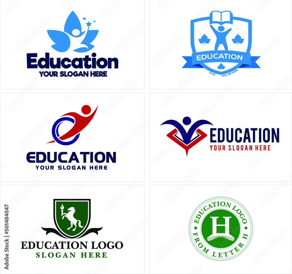 Education concept logo design with symbol people book and horse animal ...