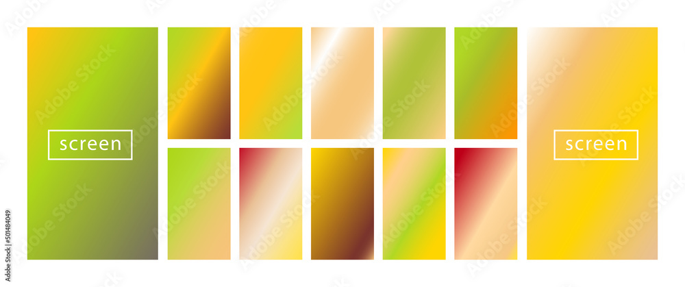 Mobile screen lock display collection of colorful backgrounds in trendy ...