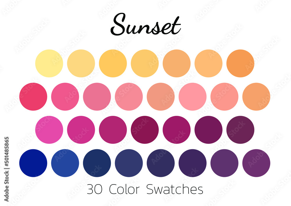 Collection Color palette, swatch color palette, Flat vector ...