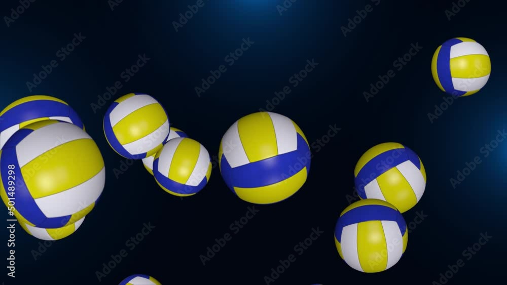 3D Rotating volleyball ball loop background. Sport equipment as loo 4K ...
