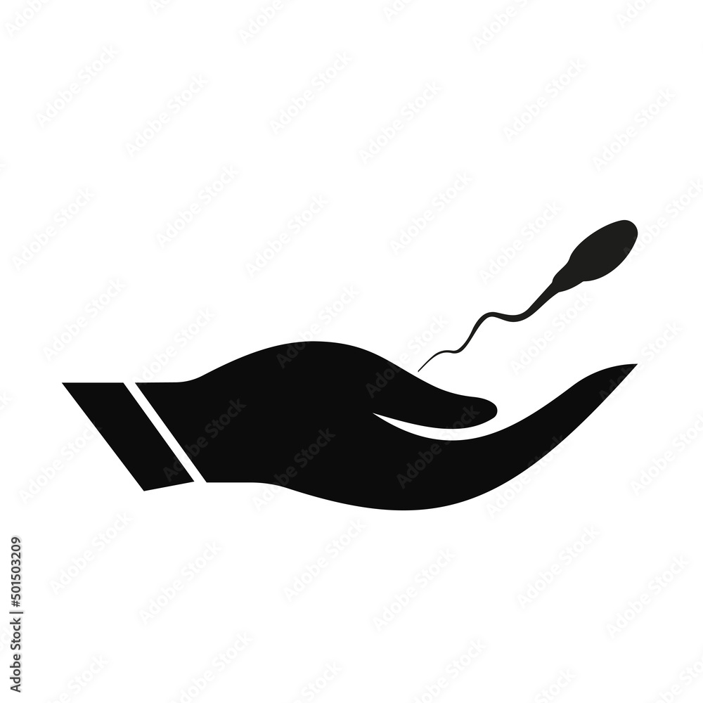 Hand Sperm Cell logo design. Sperm Cell logo with Hand concept vector ...