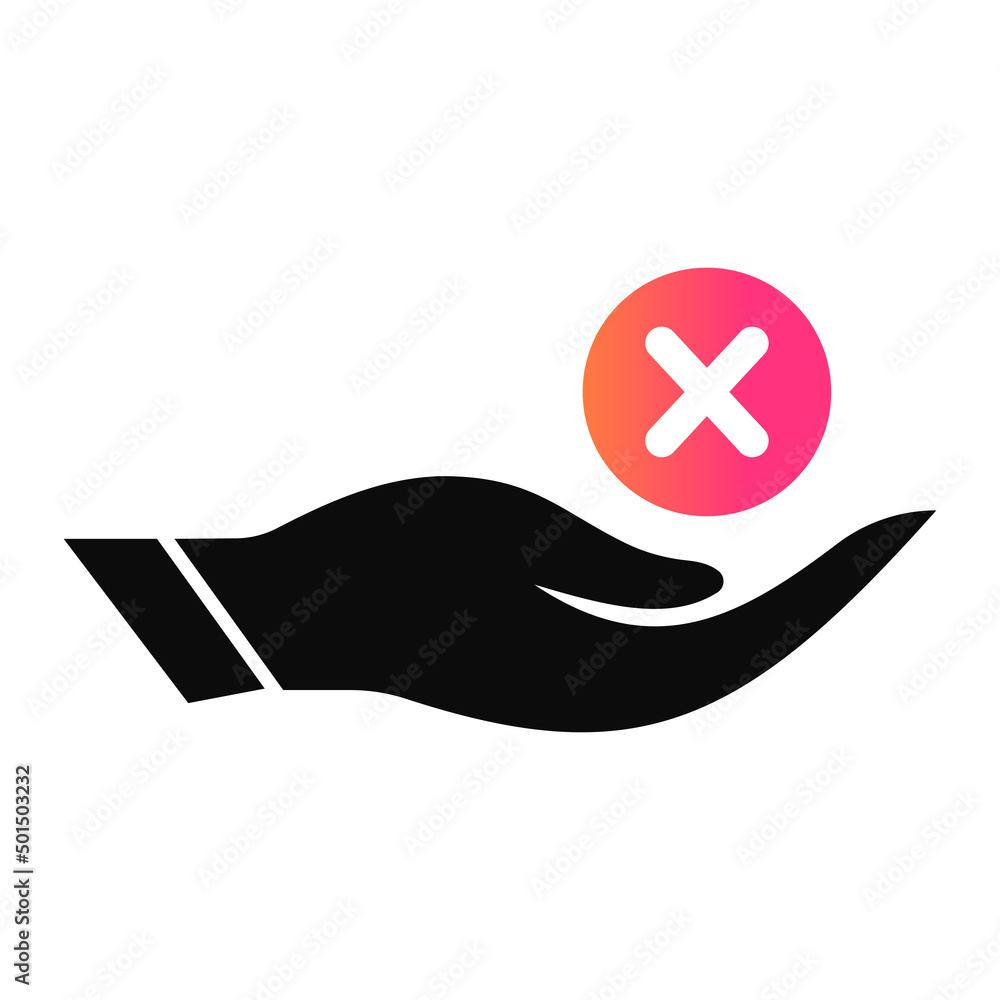 Hand Negative logo design. Cross mark logo with Hand concept vector ...
