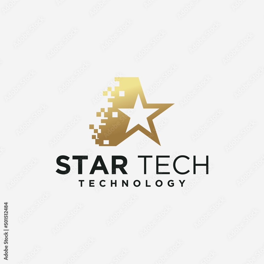 Tech star logo design creative minimalist design template graphics for ...