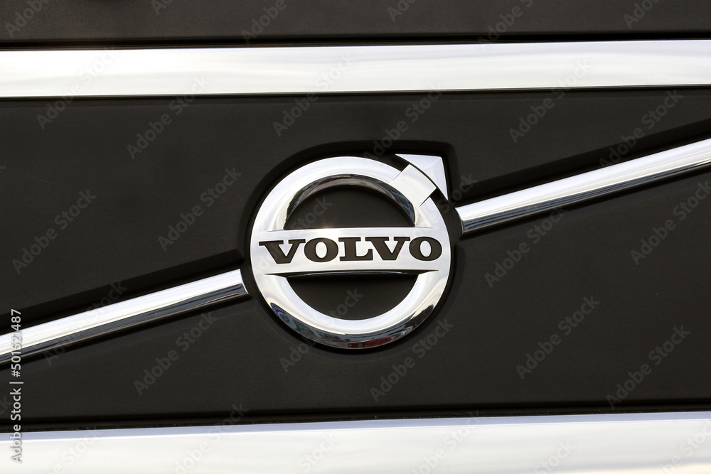 Volvo Logo on the Front of a Heavy Truck. Stock Photo | Adobe Stock
