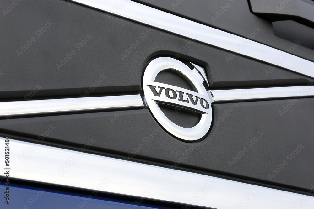 Volvo Logo on the Front of a Heavy Truck. Stock Photo | Adobe Stock