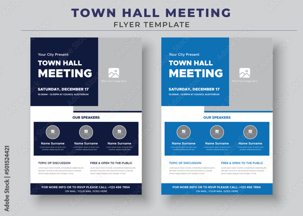Town Hall Meeting Flyer Templates, City Hall Flyer and Poster Stock ...