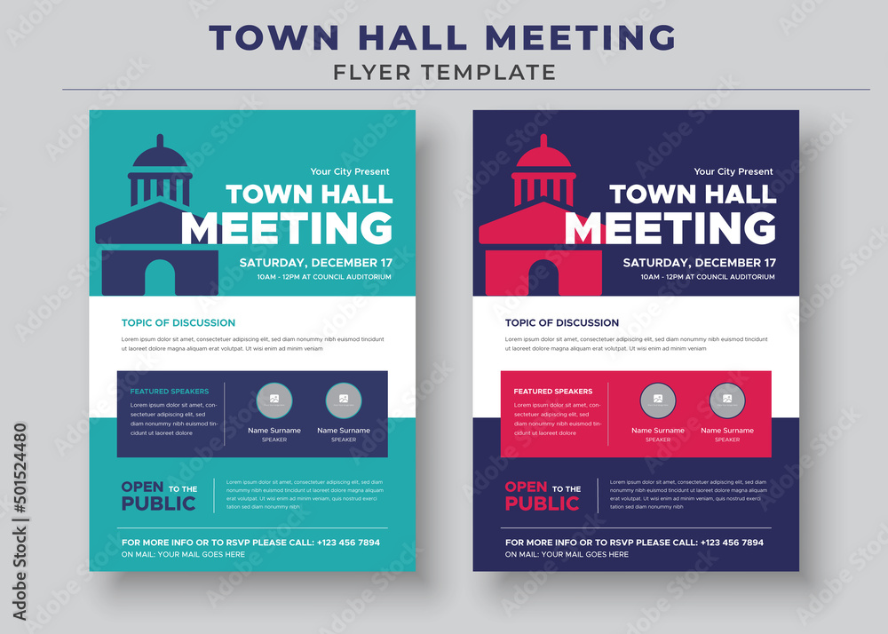 Town Hall Meeting Flyer Templates, City Hall Flyer and Poster Stock ...