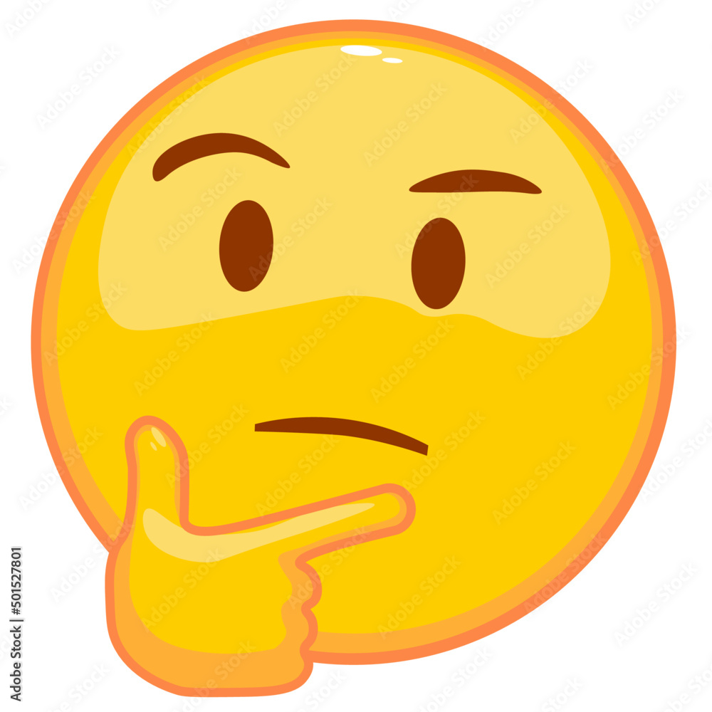 Emoji thoughtful emoticon hmmm vector Stock Vector | Adobe Stock
