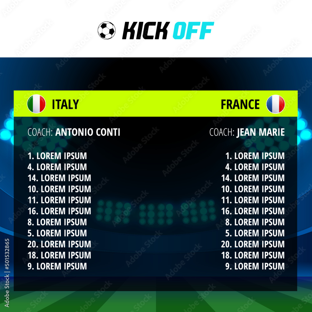 Graphic Layout for Football game inspired by soccer video games ...