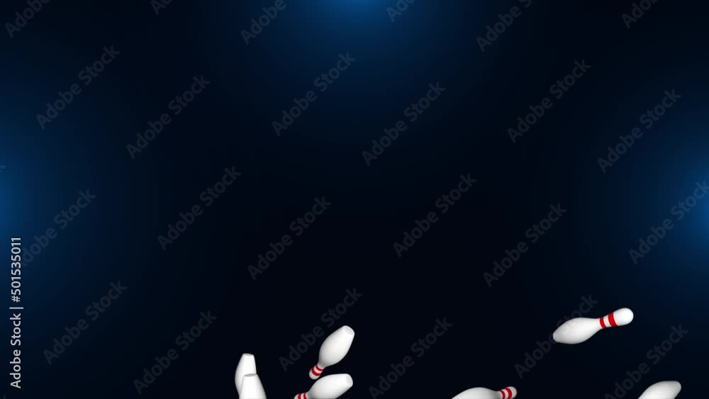 3D 4K bowling pin particle loop animation Background. Skittles and ...