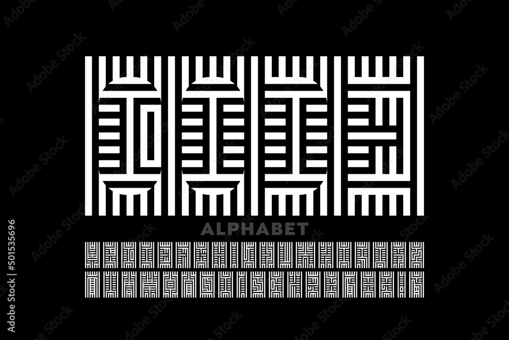 Encrypted style font design, Code alphabet, letters and numbers vector ...