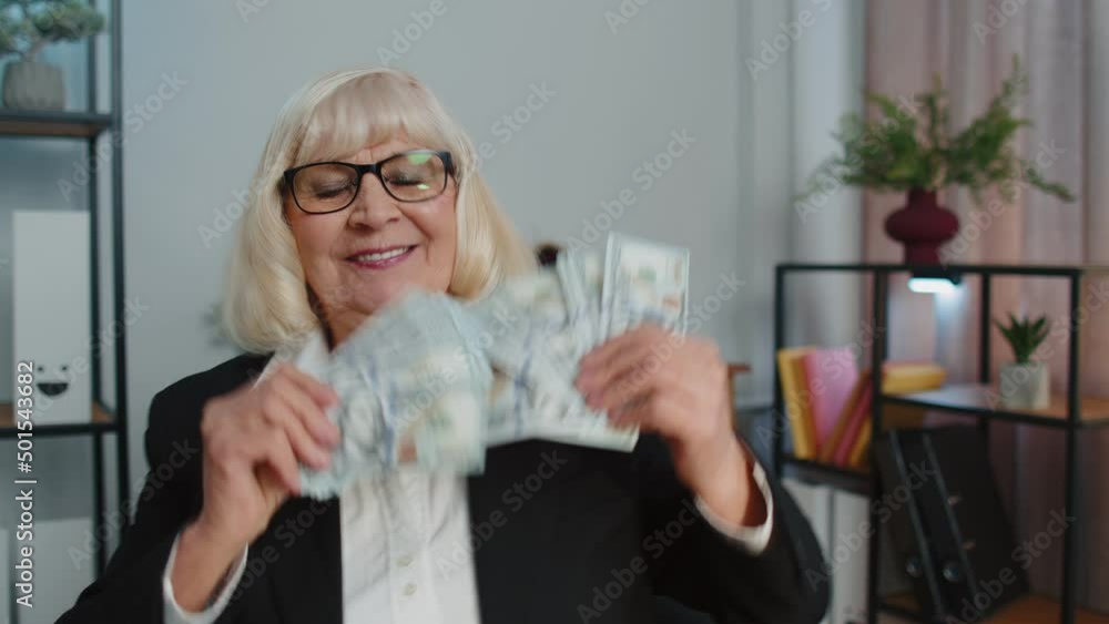 Senior mature banker business woman accountant wears glasses, formal ...