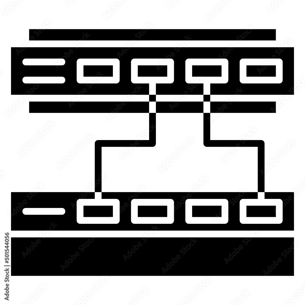 Network switch connection glyph icon. Can be used for digital product ...