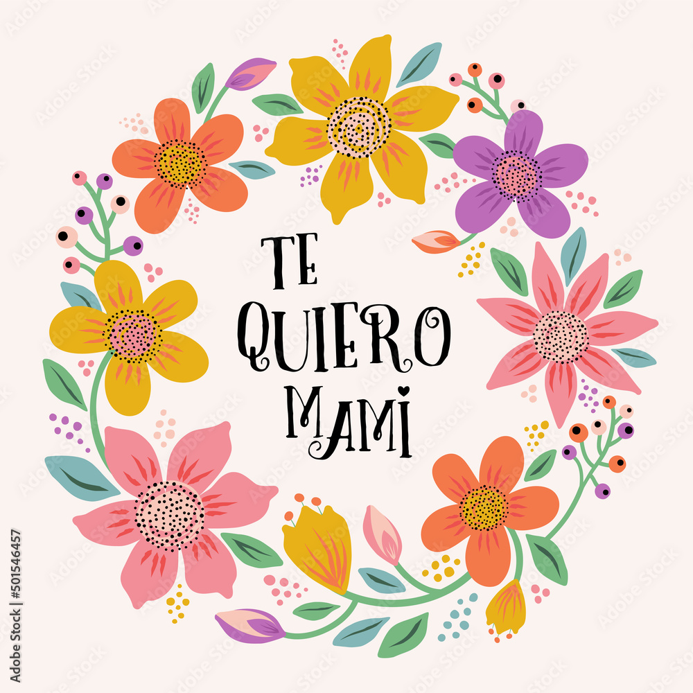 Happy Mother's Day inscription in Spanish, vector lettering in Spanish ...