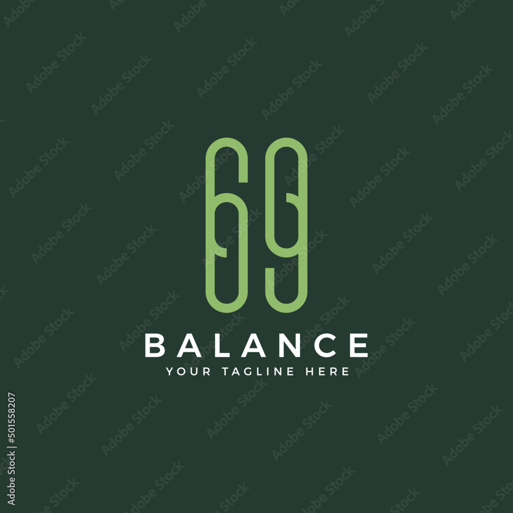 Number 69 Logo Design. Initial 6 and 9 Ambigram Logo Identity for ...