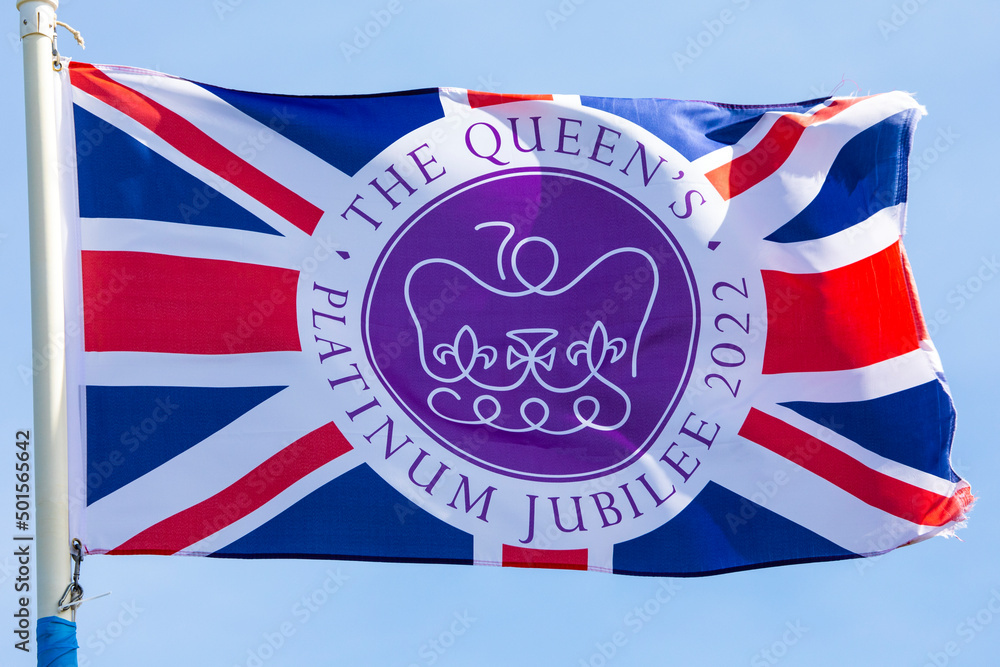The Queens Platinum Jubilee 2022 Flag Stock Photo | Adobe Stock