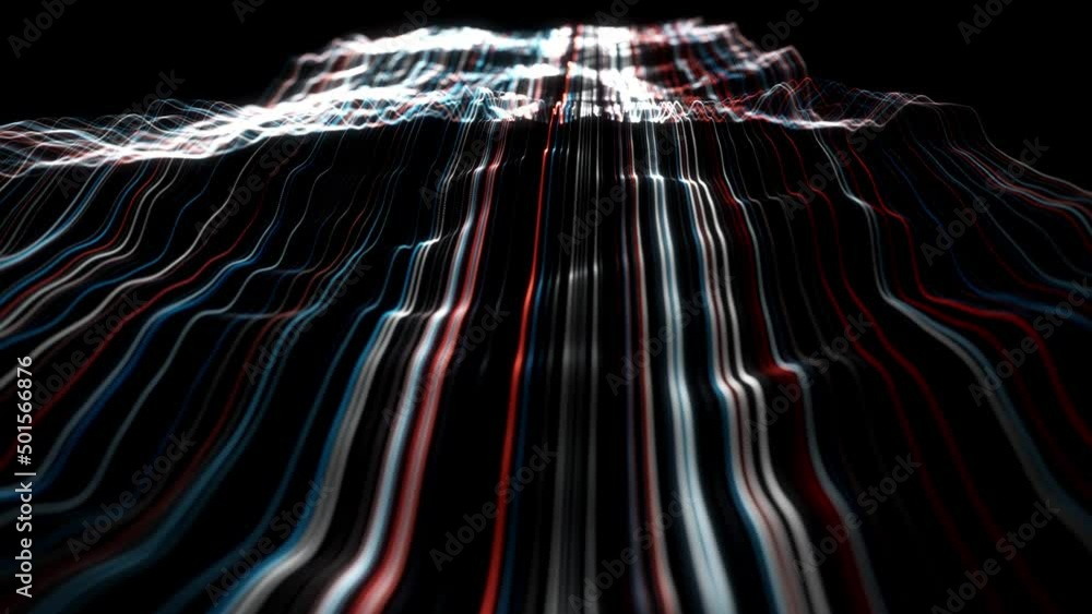 Vidéo Stock Abstract Flowing Particle Lines Data Concept Background ...