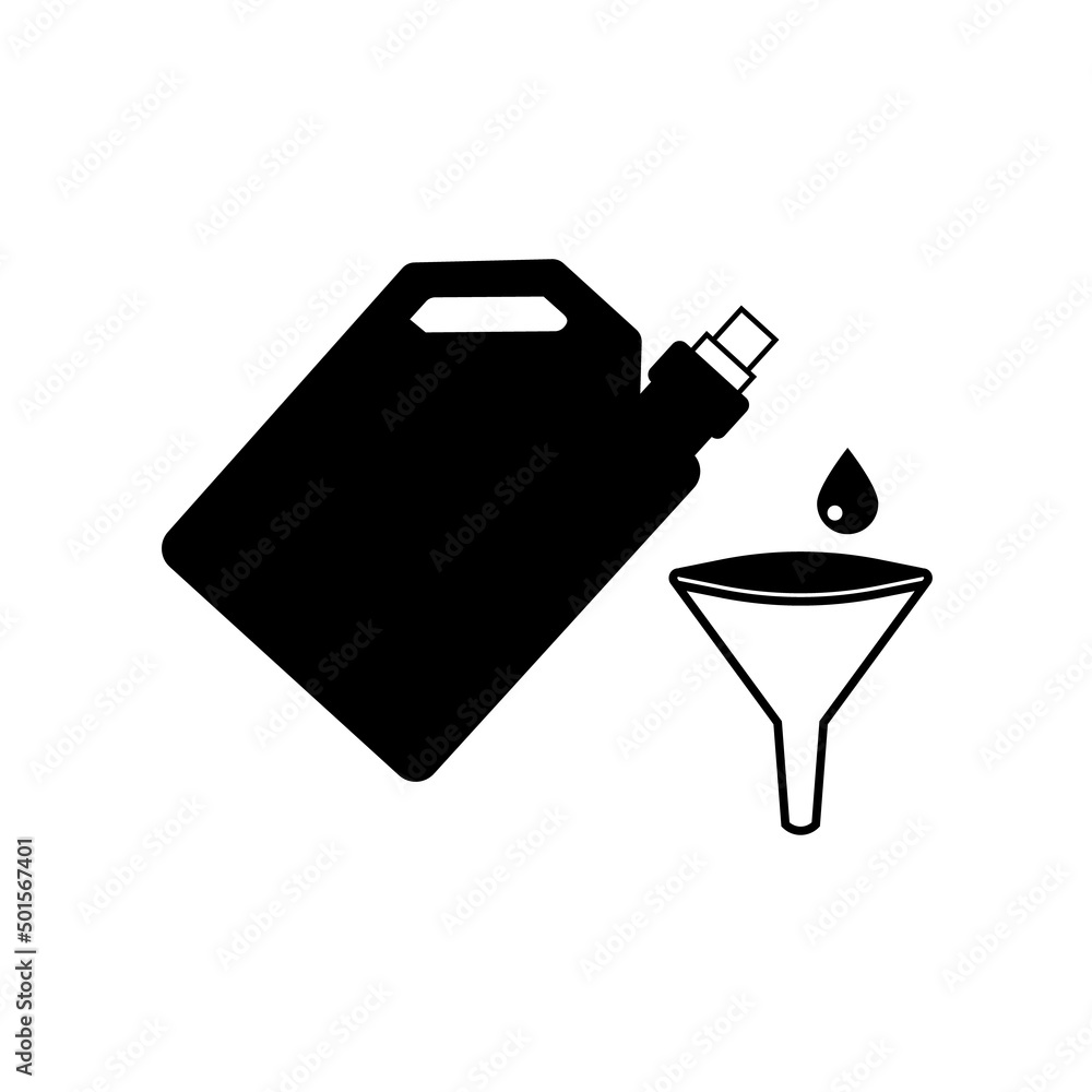 Car engine oil change symbol icon on white background, for vehicle ...