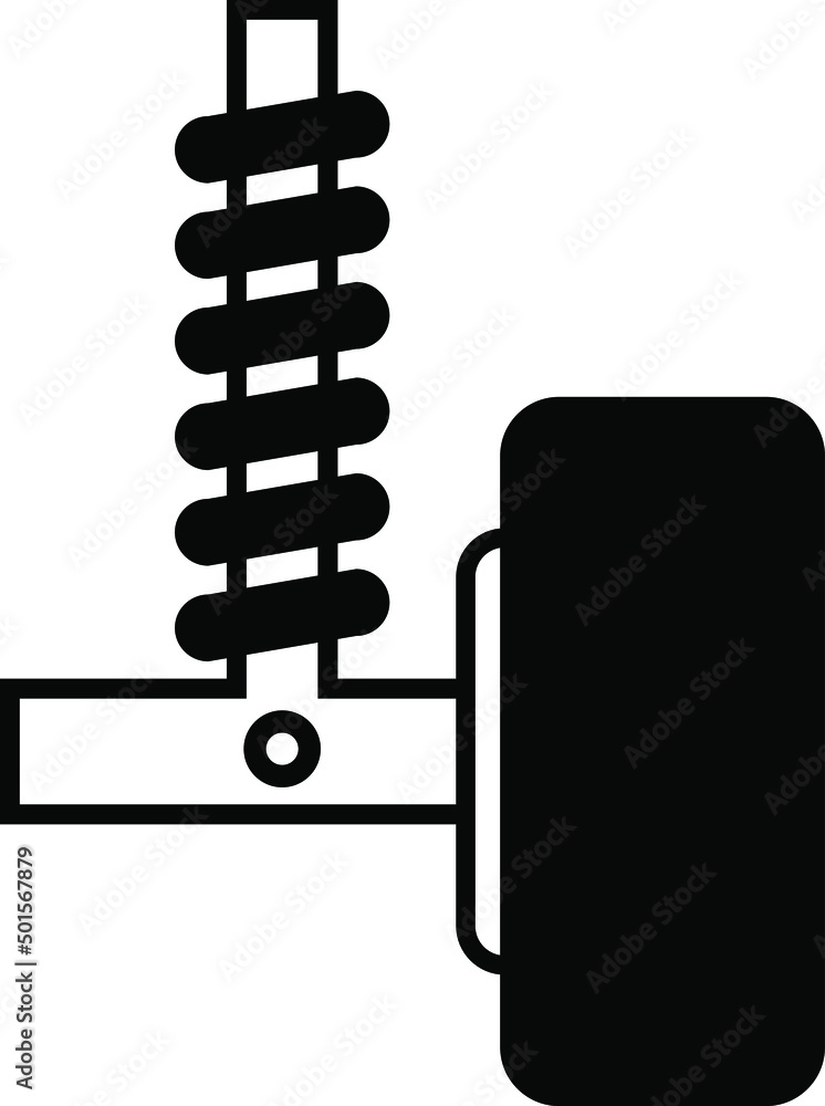 Car suspension repair symbol icon in black color on white background ...
