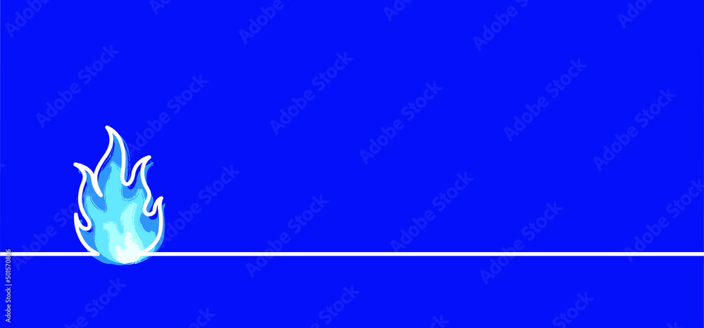 Cartoon blue gas burner flame icon or symbol. Blue fire ball pictogram ...