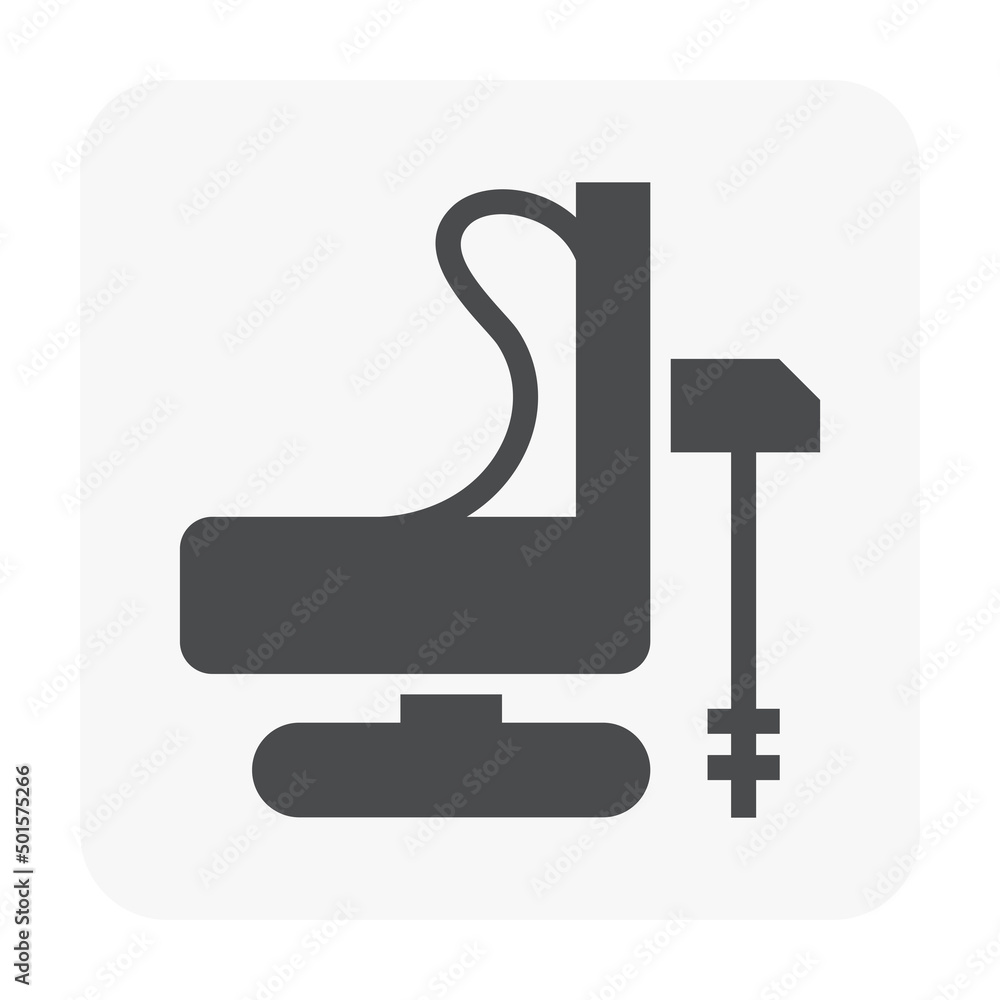 Drilling rig vector icon. Portable machine equipment with auger for ...