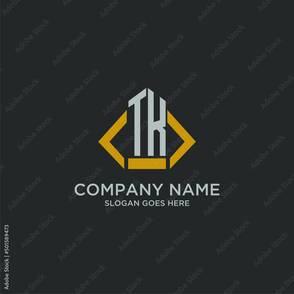 TK initial monogram logo for real estate with building style Stock ...