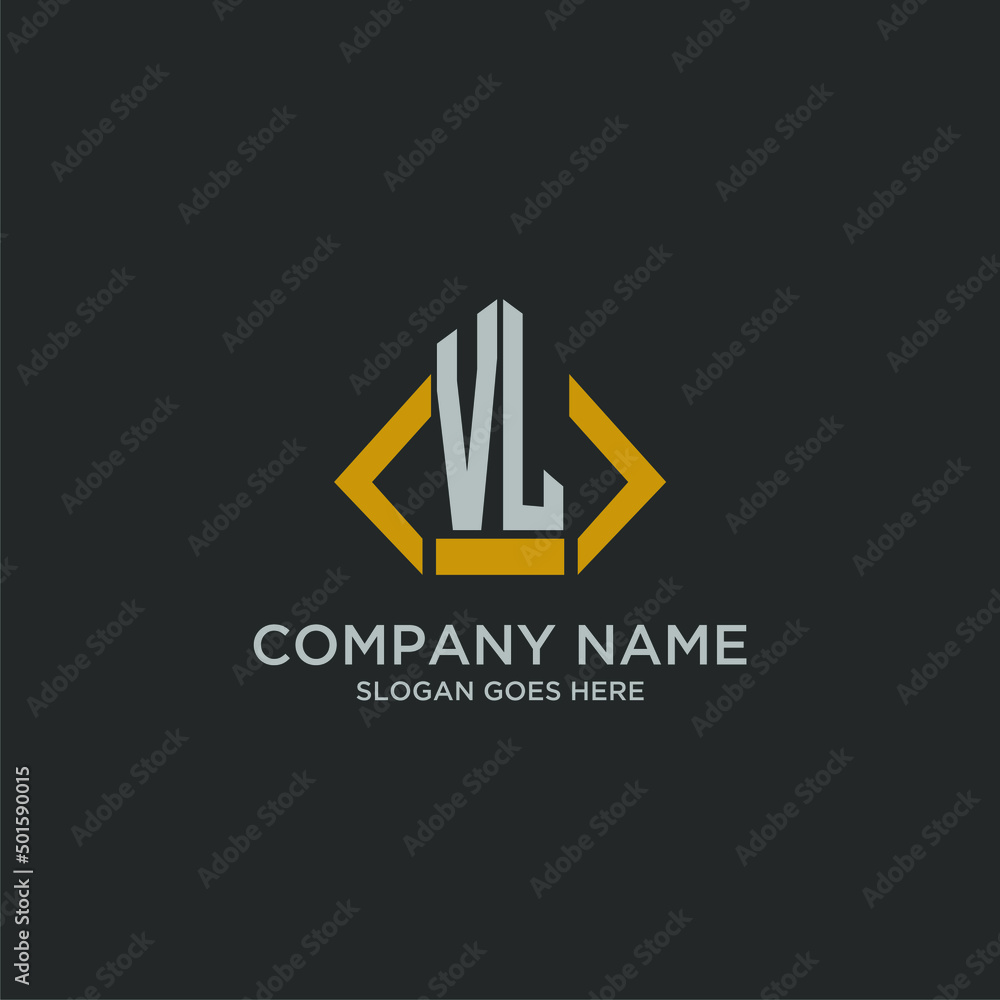 VL initial monogram logo for real estate with building style Stock ...