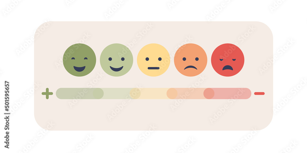 Scale of emotions with emotional faces. Mood scale icon. Stress level ...