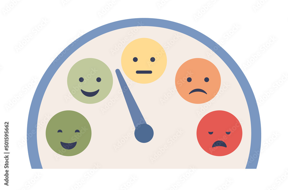 Mood scale icon. Stress level. Scale of emotions with smiles. Emotional ...