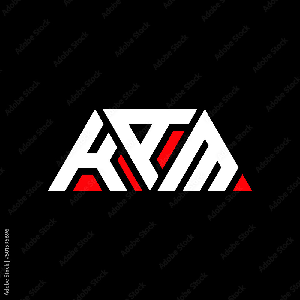 KAM triangle letter logo design with triangle shape. KAM triangle logo ...
