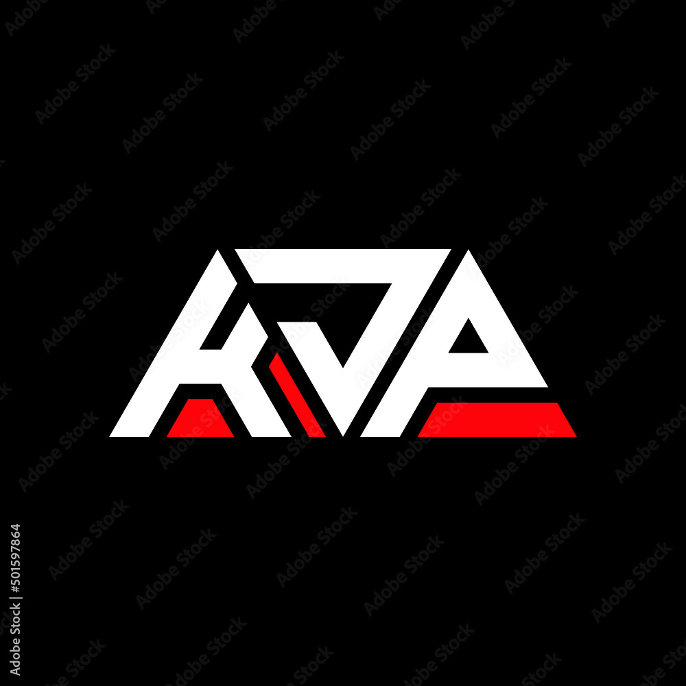KJP triangle letter logo design with triangle shape. KJP triangle logo ...