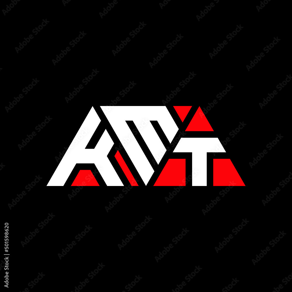 KMT triangle letter logo design with triangle shape. KMT triangle logo ...