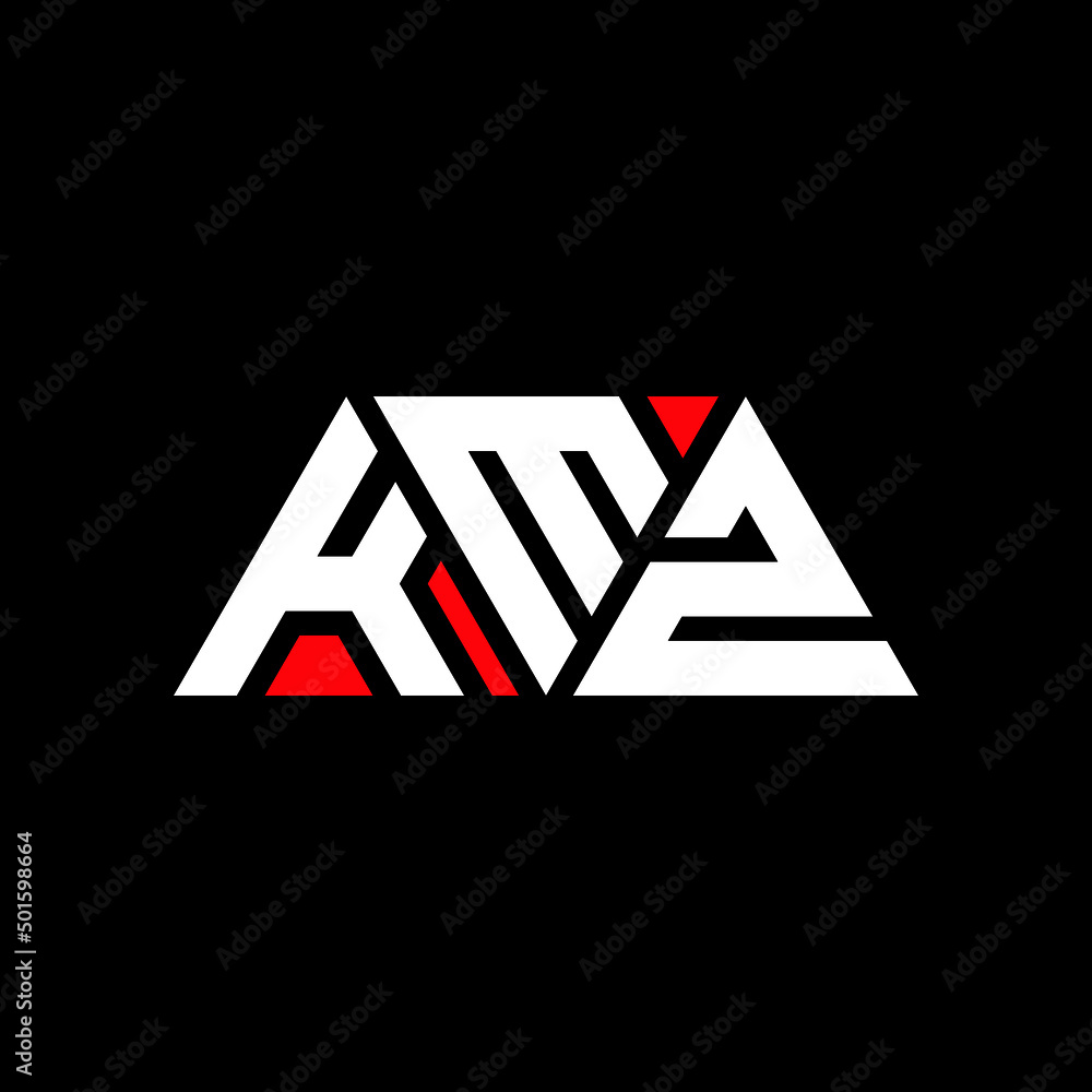 KMZ triangle letter logo design with triangle shape. KMZ triangle logo ...
