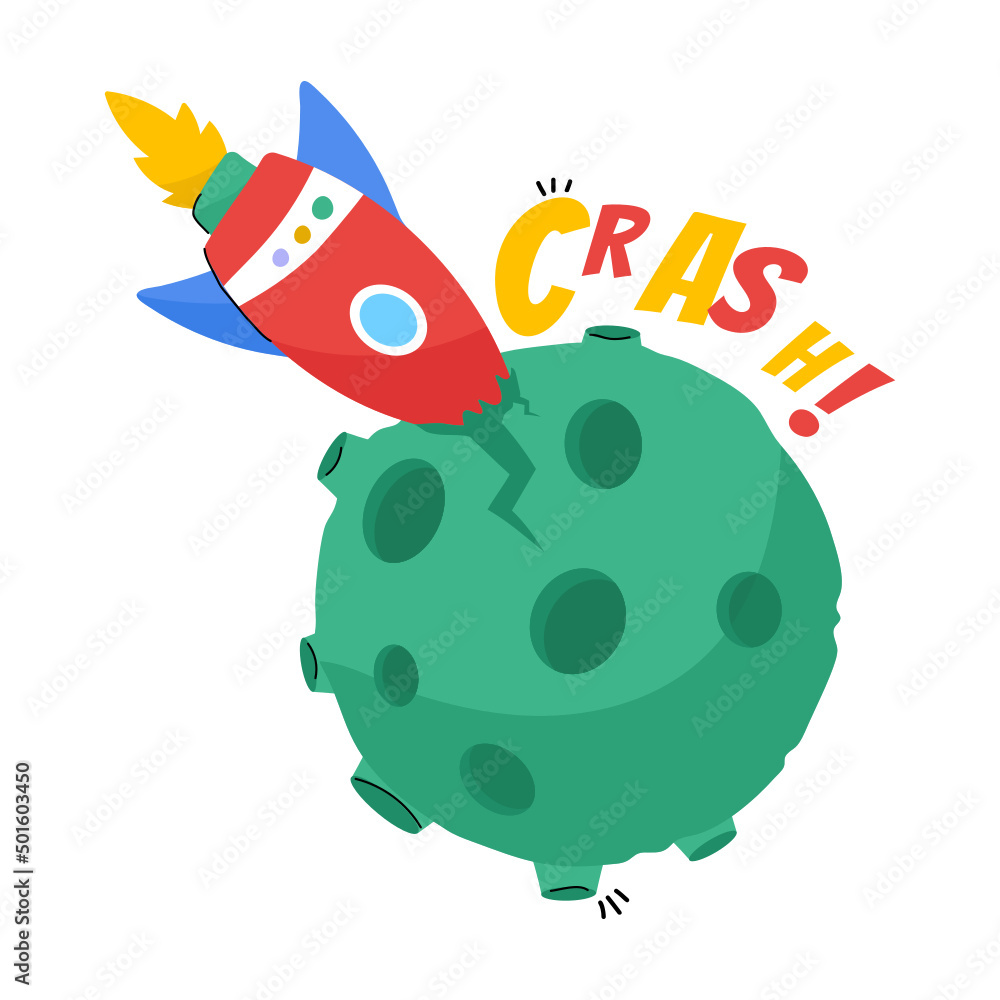 Rocket Crash Stock Vector | Adobe Stock