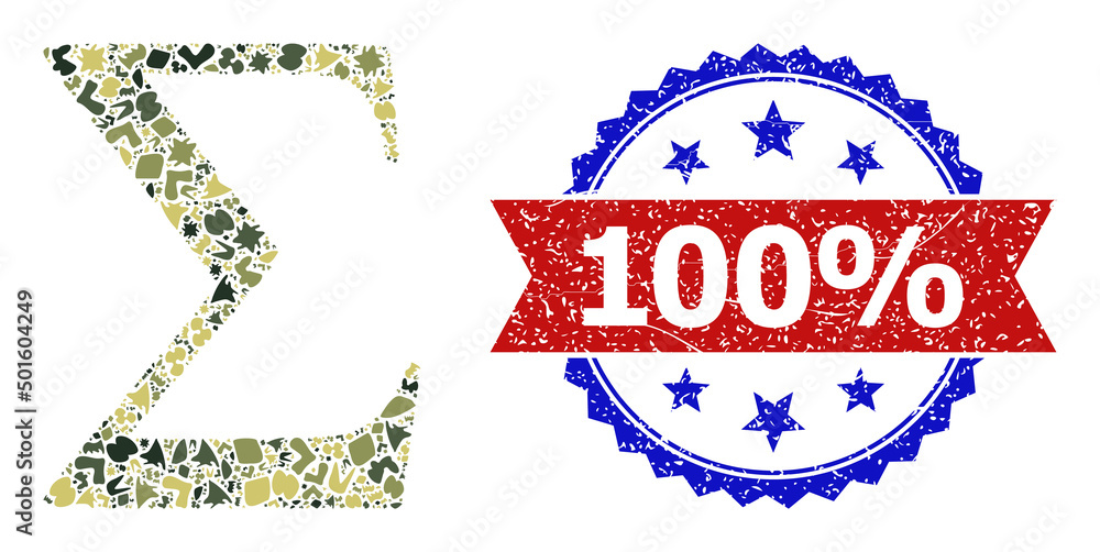 Military camouflage combination of Sigma Greek letter icon, and bicolor ...