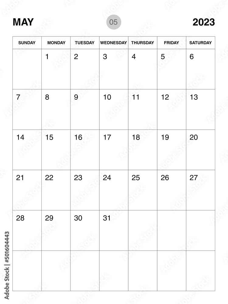 May 2023 year planner template, calendar 2023 desgin, monthly and ...