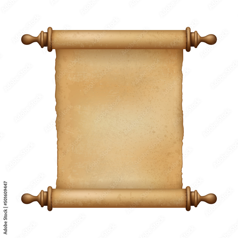 Ancient Paper, Parchment Scroll, realistic vector illustration Stock ... Ancient Paper, Parchment Scroll, realistic vector illustration Stock ...