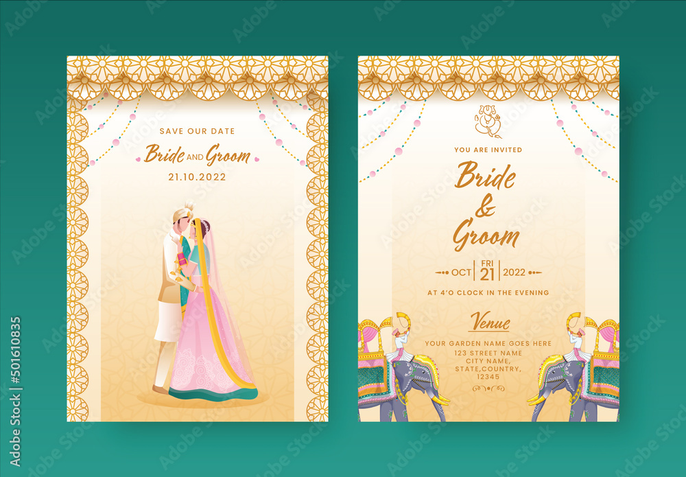 Indian Wedding Card or Invitation Card Template for Hindu Customs ...