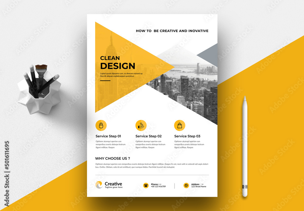 Clean Flyer Stock Template | Adobe Stock
