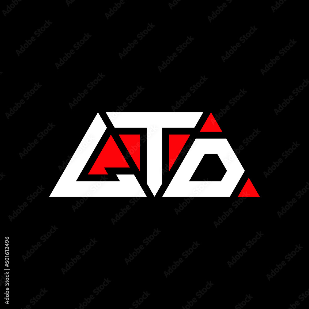 LTD triangle letter logo design with triangle shape. LTD triangle logo ...