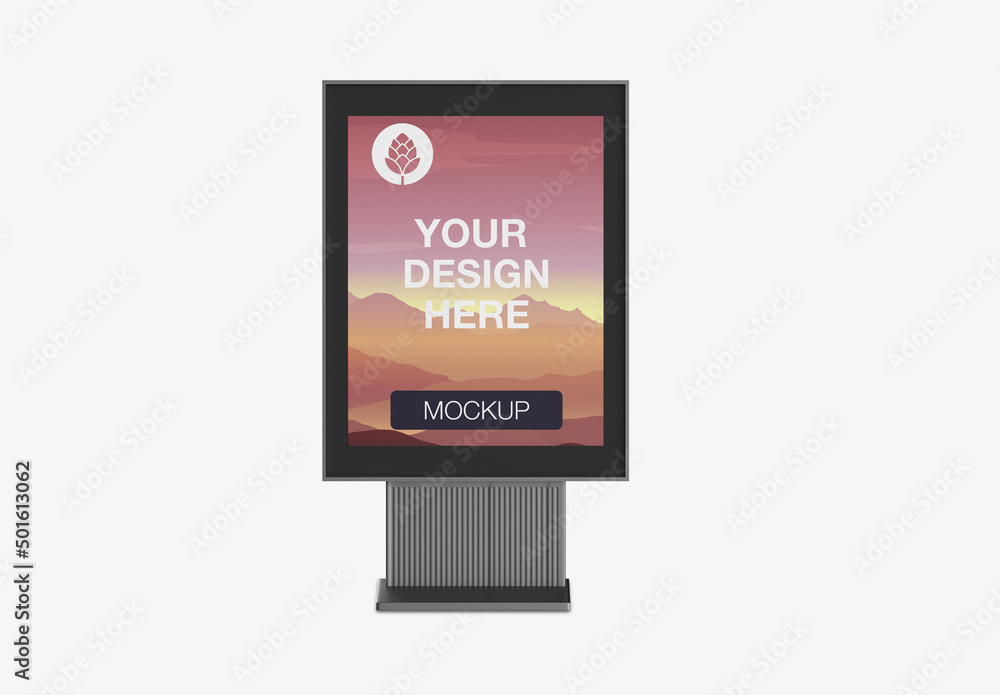 Outdoor Kiosk Advertisement Mockup Stock Template | Adobe Stock