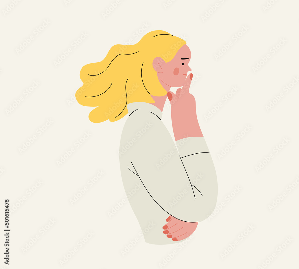 People portrait - Thinking people -Modern flat vector concept ...