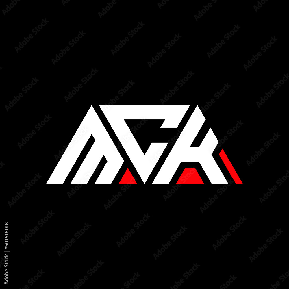 MCK triangle letter logo design with triangle shape. MCK triangle logo ...
