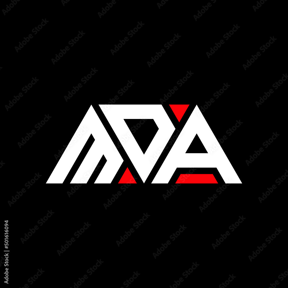 MDA triangle letter logo design with triangle shape. MDA triangle logo ...